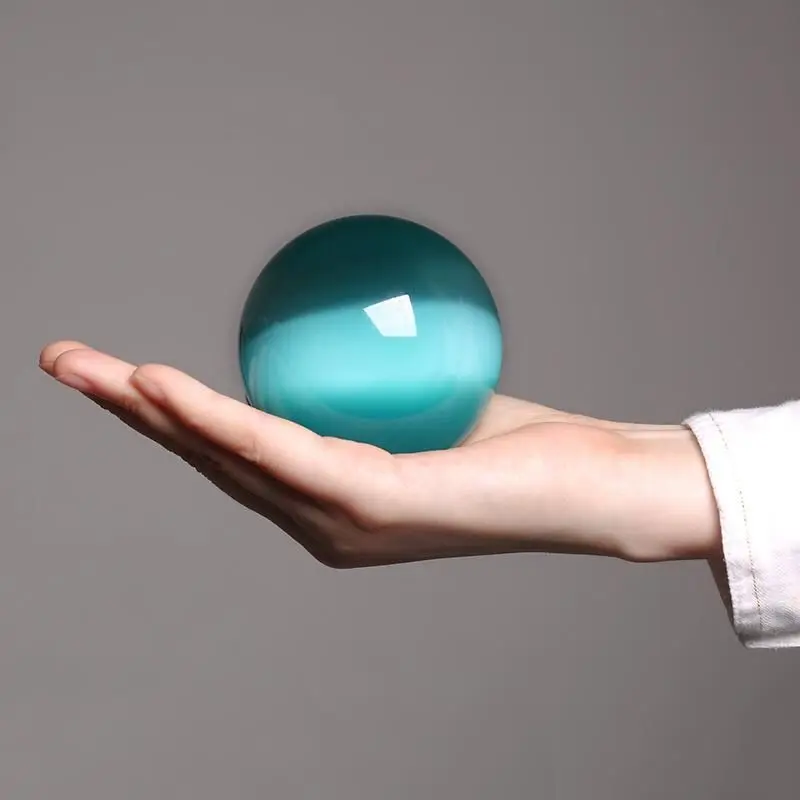 Rare Natural Quartz Bule Cat Eye Crystal Healing Ball Sphere Divination ...