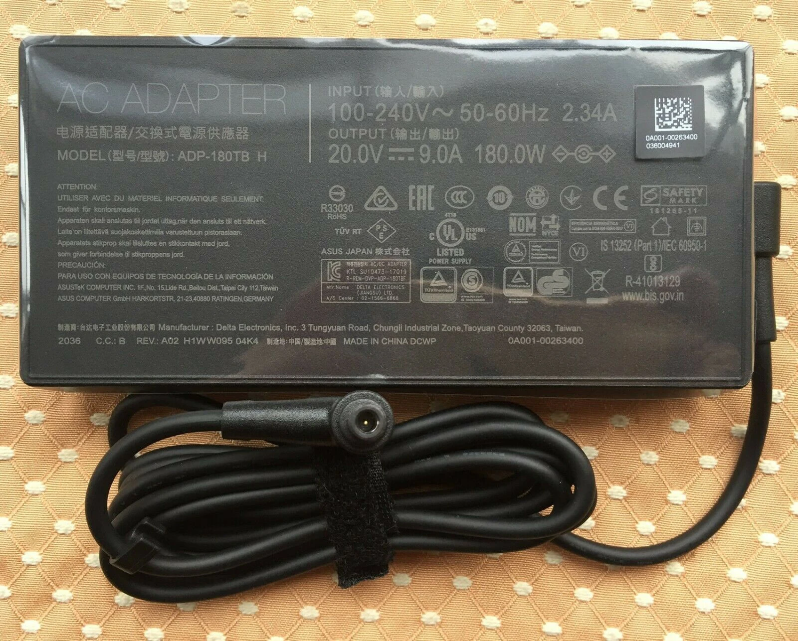 Cargador adaptador de CA de 20V 9A para Asus ROG Zephyrus G14, GA401II ...