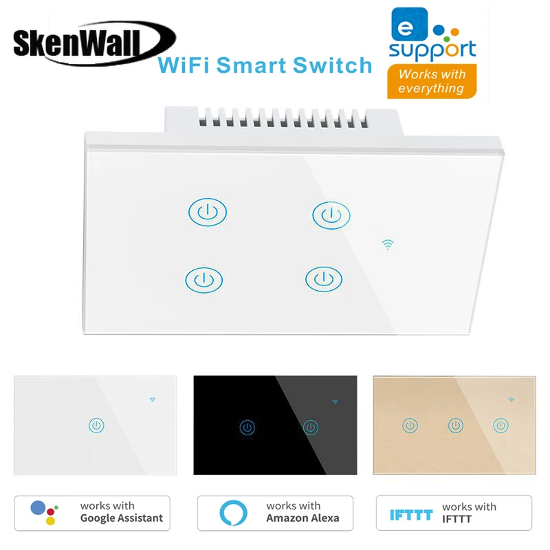 1-2-3-4-Gang-WiFi-Smart-Switch-Tuya-Glass-Touch-Panel-Wall-Switch ...