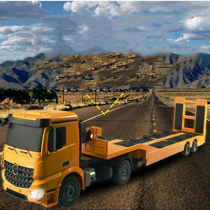 Remote Control Toy Tractor Flatbed Truck Truck Tractor Trailer Child ...