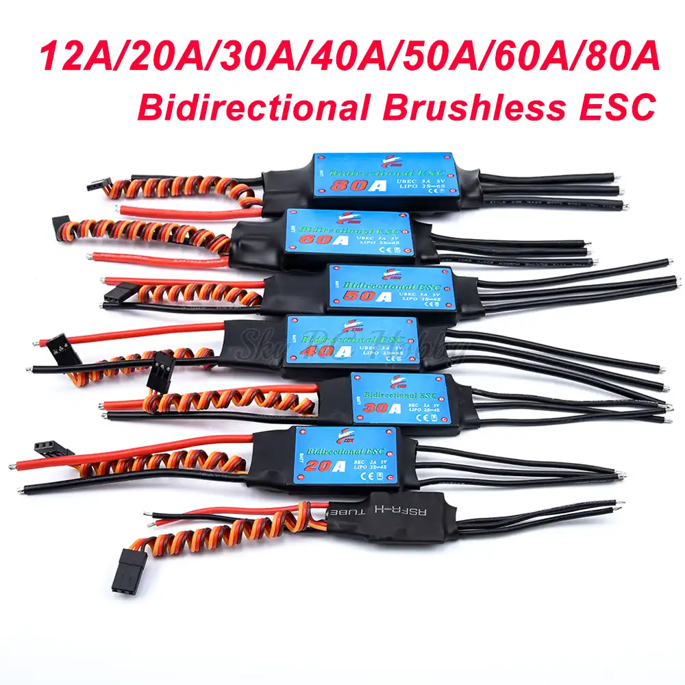 ZMR 12A/20A/30A/40A/50A/60A/80A Bidirectional Brushless ESC for Remote Control Car Pneumatic ...