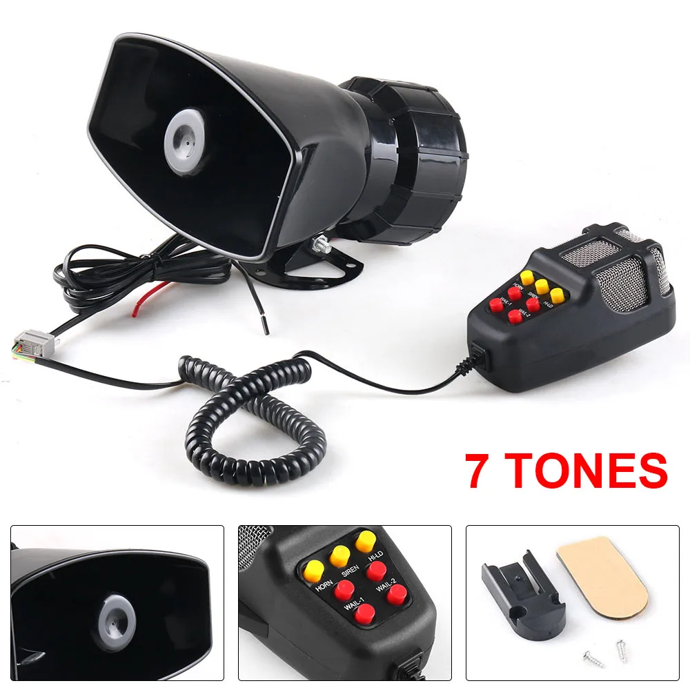12V 100W 120 150dB 7 Sound Car Electronic Warning Siren Motorcycle ...