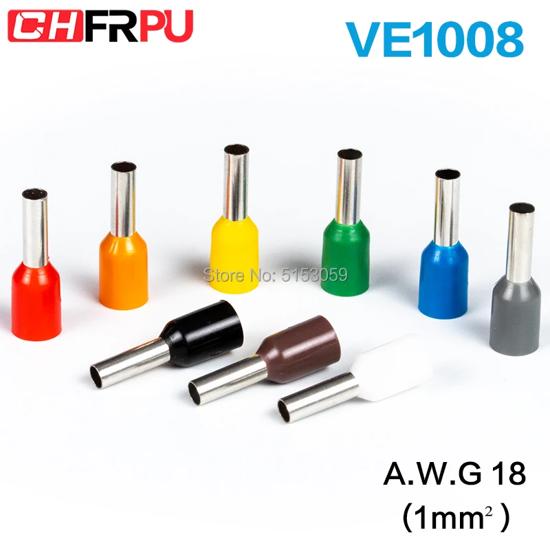 100pcs-E1008-Insulated-Ferrules-Terminal-Block-Cord-End-Wire-Connector ...