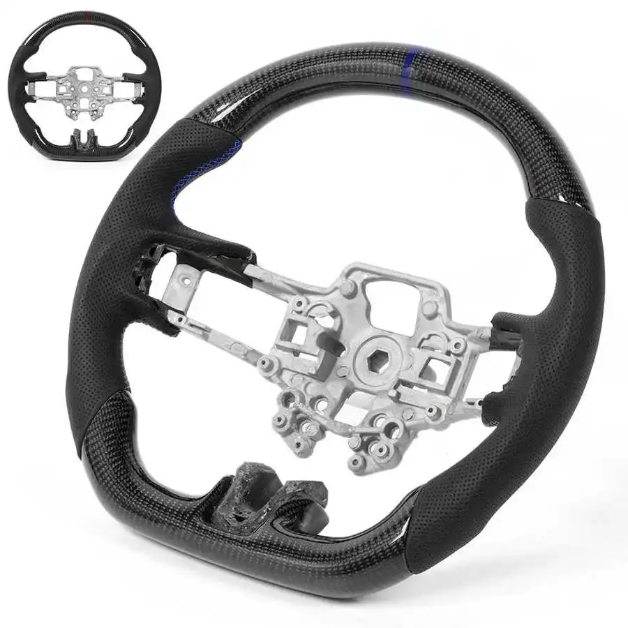 Carbon Fiber Steering Wheel Preforated Leather W/ Stitching Fit for ...