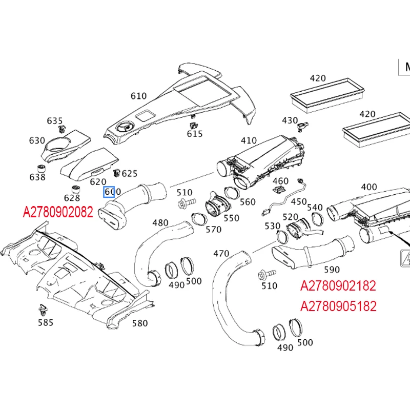 Other Parts & Accessories - Intake Tube Inlet Air Pipe 2780905182 For ...