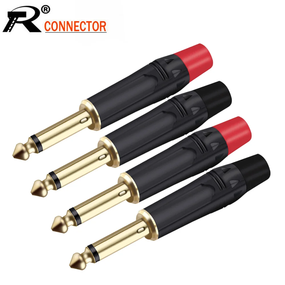 2PCS-6-35MM-Mute-Plug-2-Poles-Mono-6-35MM-Wire-Connector-Gold-Plated-1 ...