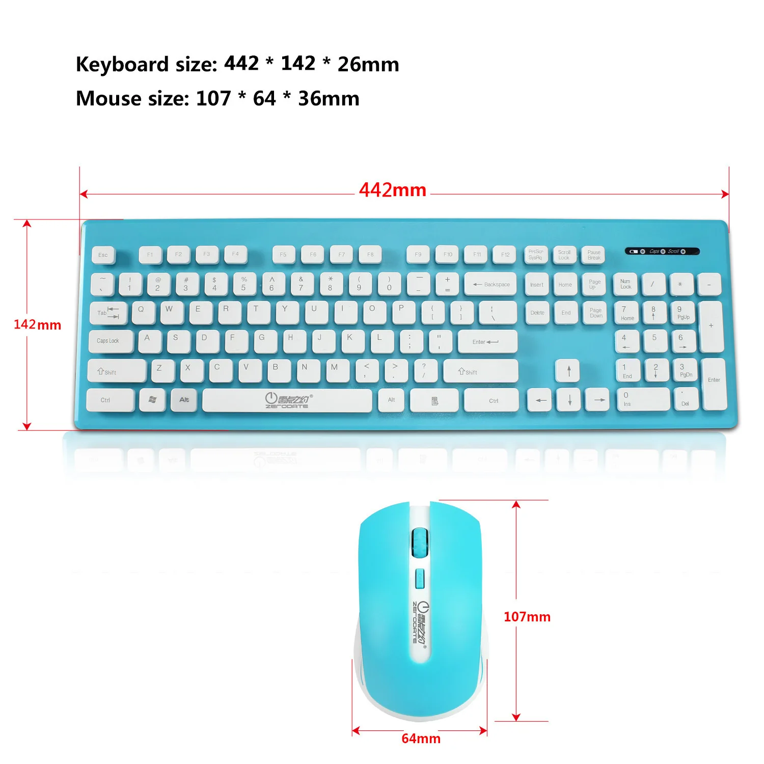 Zerodate X1600 Wireless Keyboard Suit Chocolate Keyboard Suspension Key ...