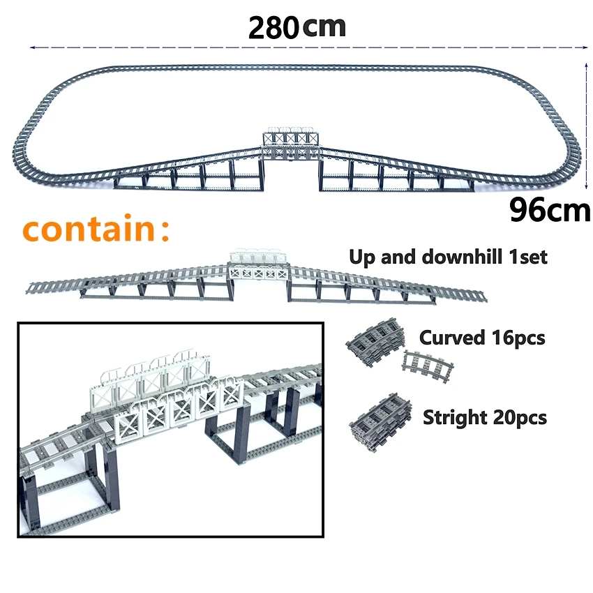 City-Train-Railway-Track-Model-Straight-Curved-Soft-Flexible-Switch ...