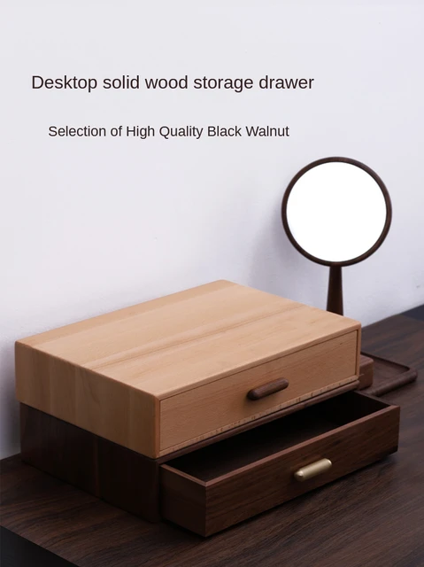 Wood Desktop Storage Drawers