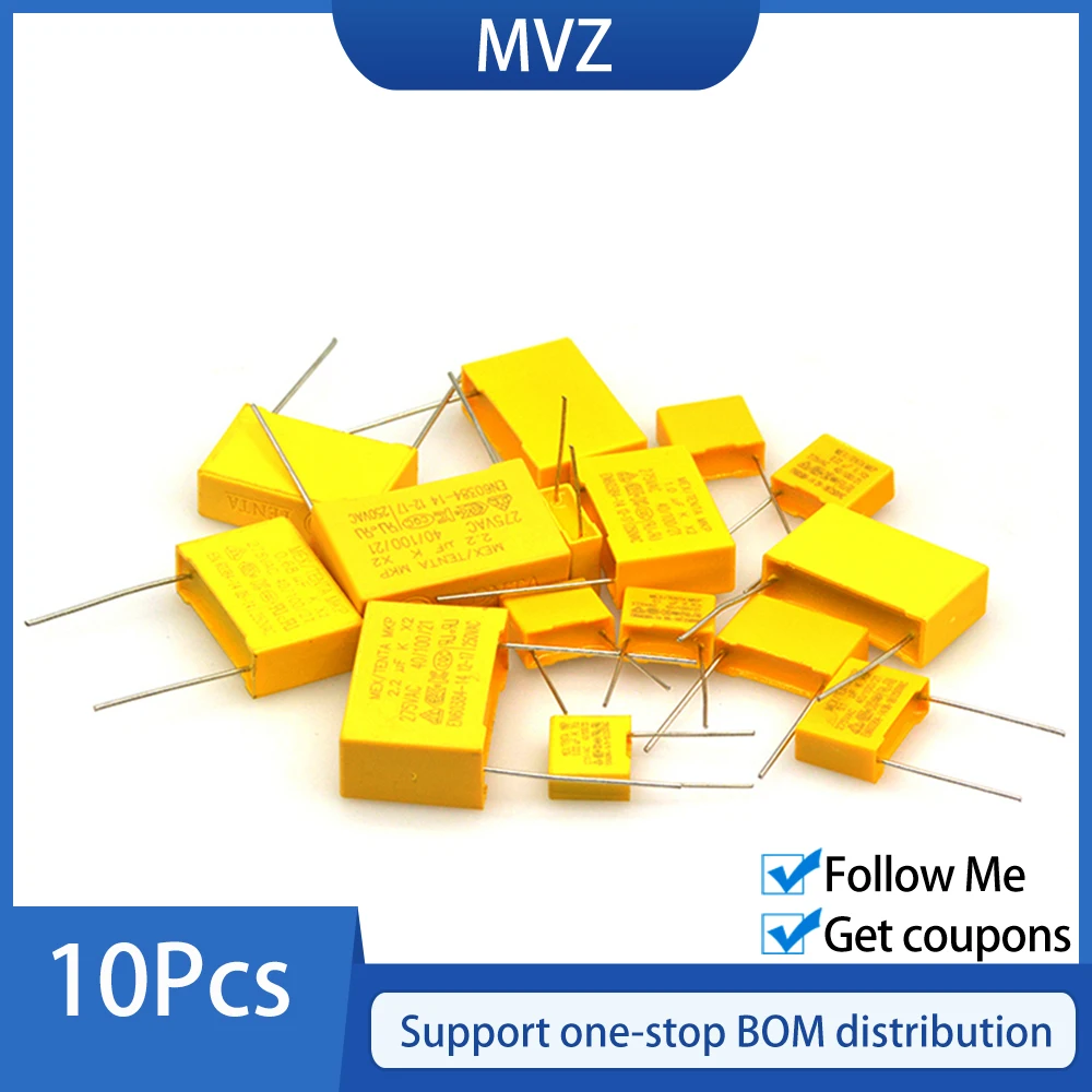 10pcs-275VAC-Capacitor-X2-Series-0-022UF-0-033UF-0-047UF-0-068UF-0-1UF ...