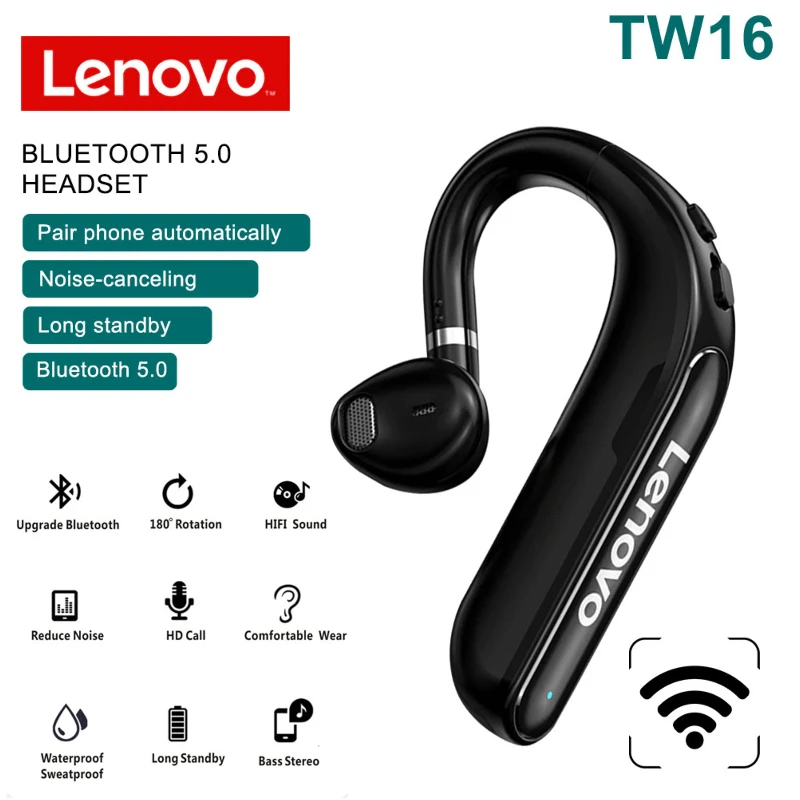 Lenovo-TW16-wireless-bluetooth-earphone-mini-in-ear-sports-headset-long ...