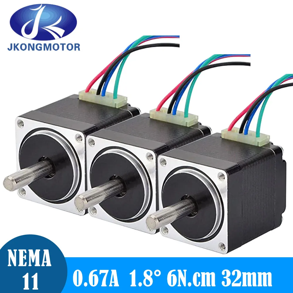 3pcs/set Nema 11 Stepper Motor 28x28x32mm 1.8deg 0.67a 6ncm/8.5oz-in 2 ...