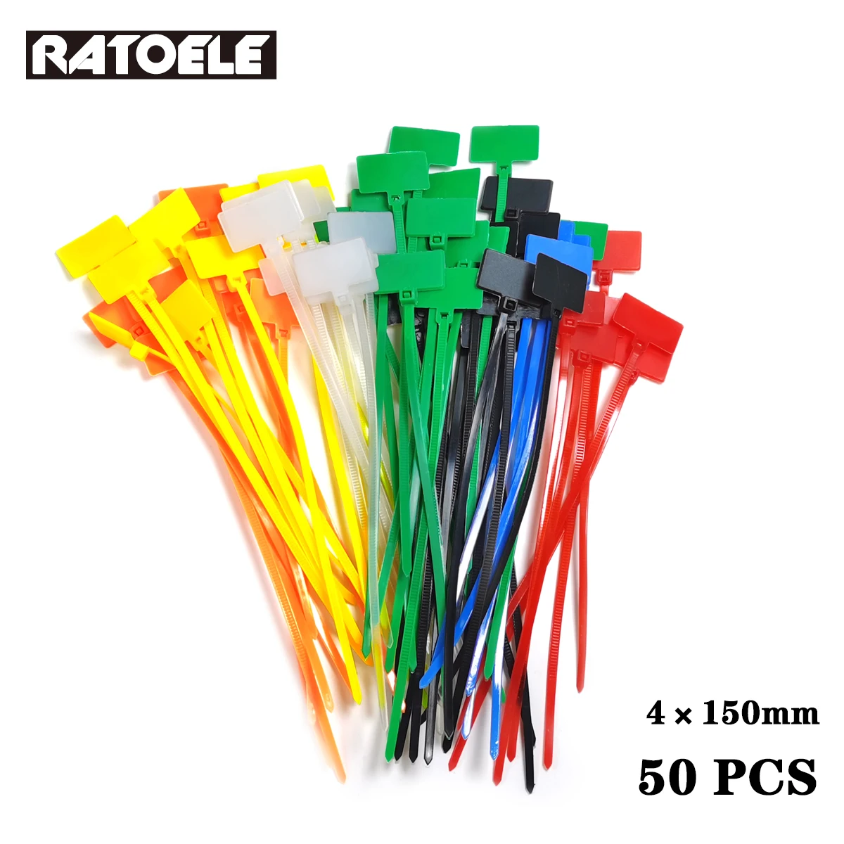 Easy mark 4*150mm Nylon Cable Ties tag labels Plastic loop Ties markers ...