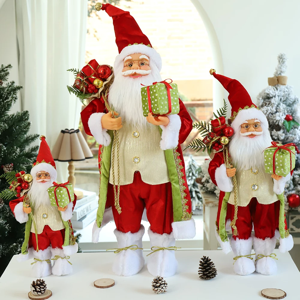 Papai Noel Segurando Presentes Com Mochila Boneca Brinquedo Decoração ...