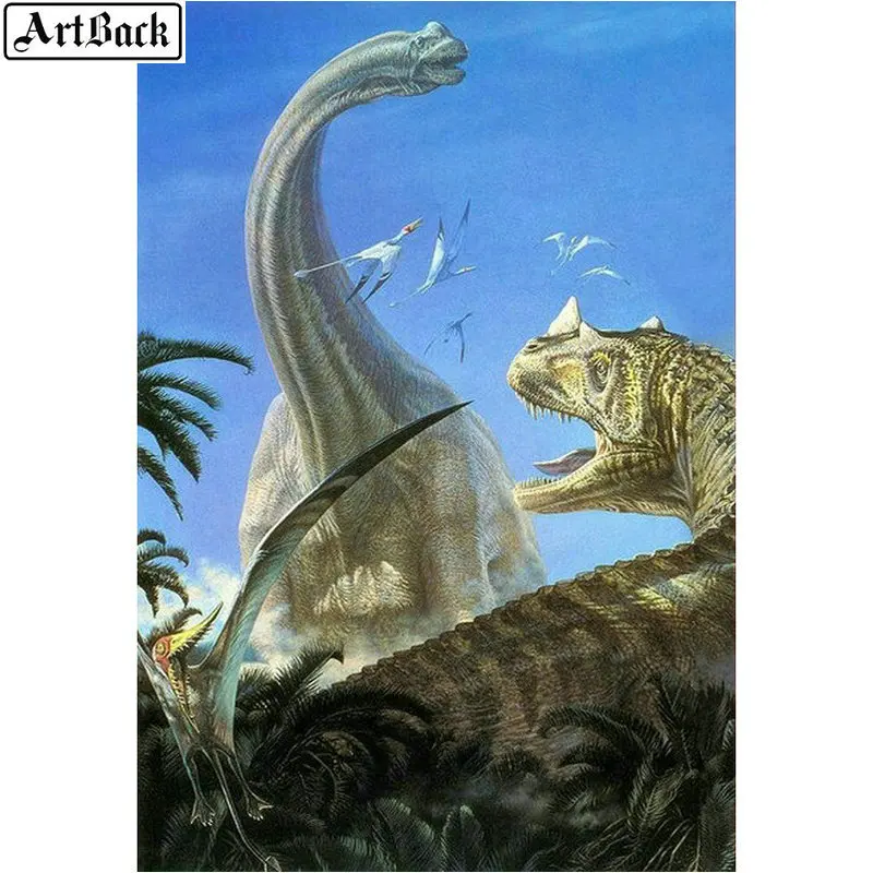 5d diamond painting dinosaur full square diamond mosaic Jurassic world ...