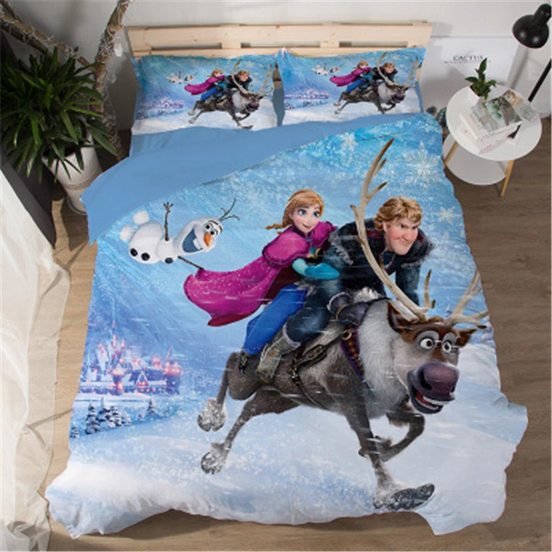 Frozen Elsa Bedding Sets Single Twin Size Pink Disney Princess Duvet ...