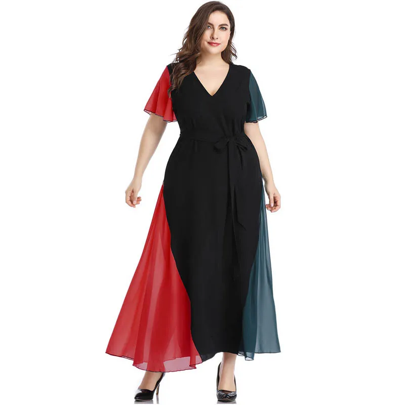 140Kg-Plus-Size-Bust-140cm-Women-s-Summer-Loose-Contrast-Color ...