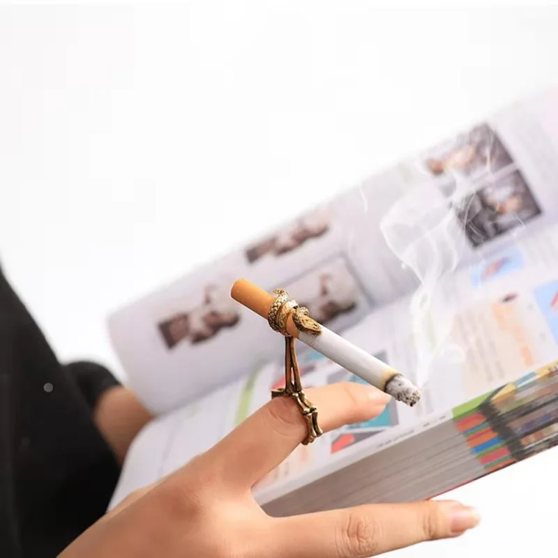 Articles fumeur,Mode Vintage porte-Cigarette avec anneau et pince à ...