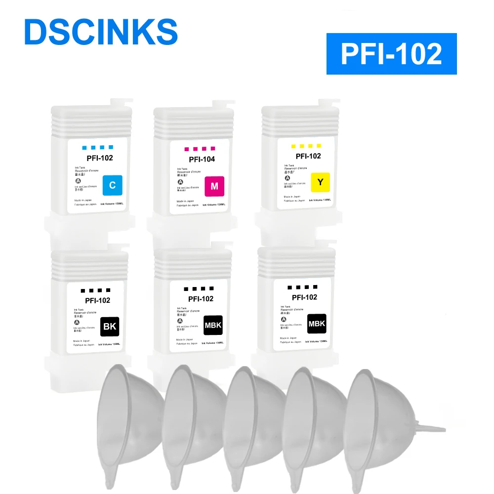PFI102 PFI 104 Doldurulabilir Mürekkep canon için kartuş IPF650 IPF655 ...