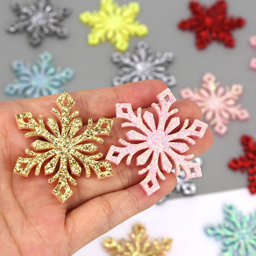 Snowflake-Patch-Mix-Color-Sequins-Patches-for-Clothing-Snow-Felt-Padded ...