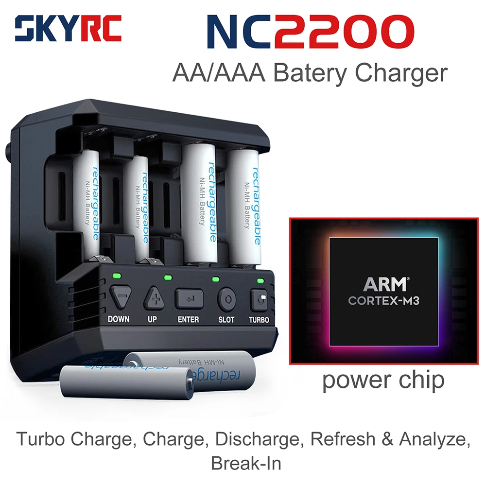 Skyrc Nc2200 12v/2.0a 4 Slots Aa Aaa Battery Charger & Analyzer Nimh ...