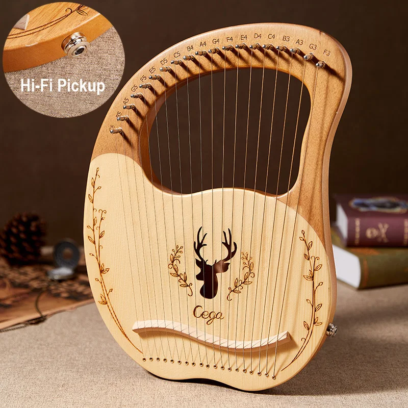 Electric Box Lyre Harp 16 /19 Strings Built in High fidelity Pickup ...