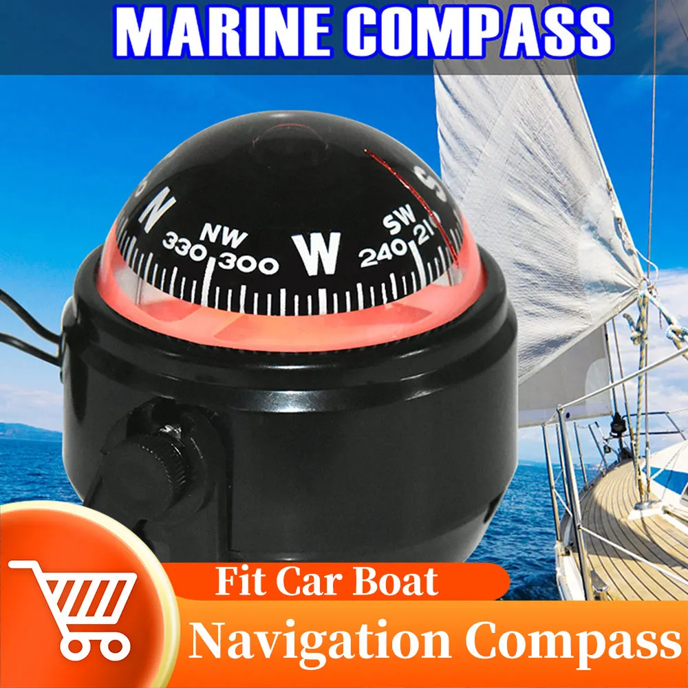 12V Sea Marine Electronic Navigation Compass LED Light Nautical Compass ...
