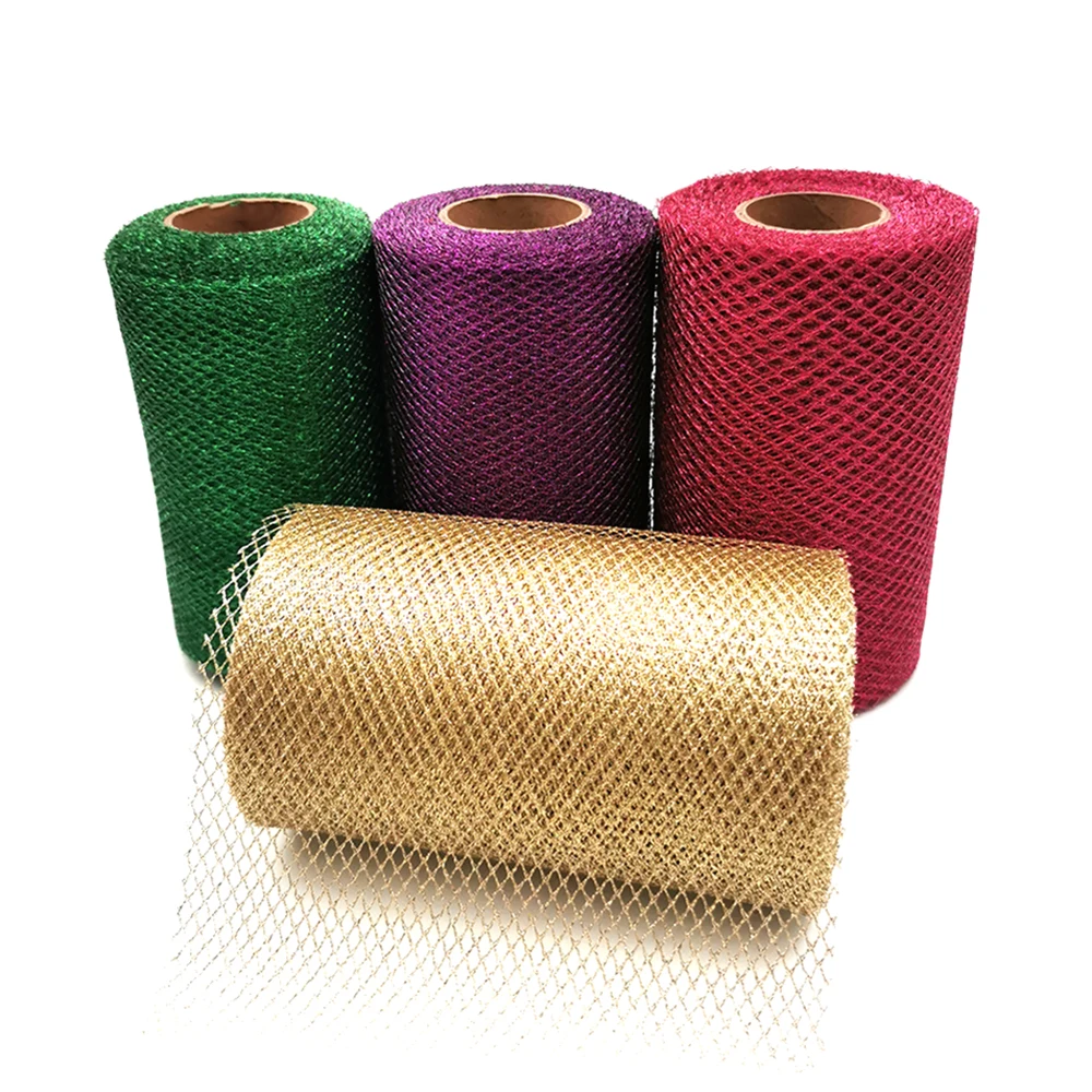 15cm 6inches 25Yards Shiny Glitter Mesh Tulle Roll Fabric Spool DIY ...