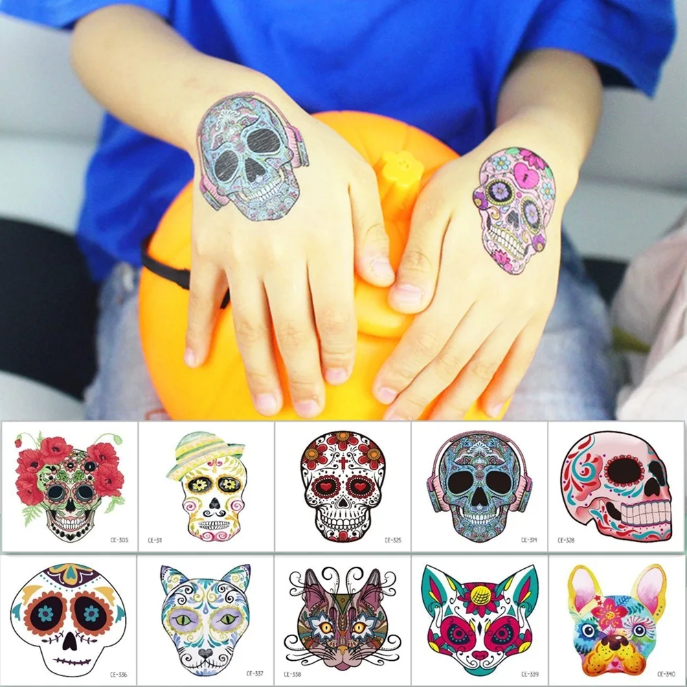 Small Sugar Skull Wrist Tattoo