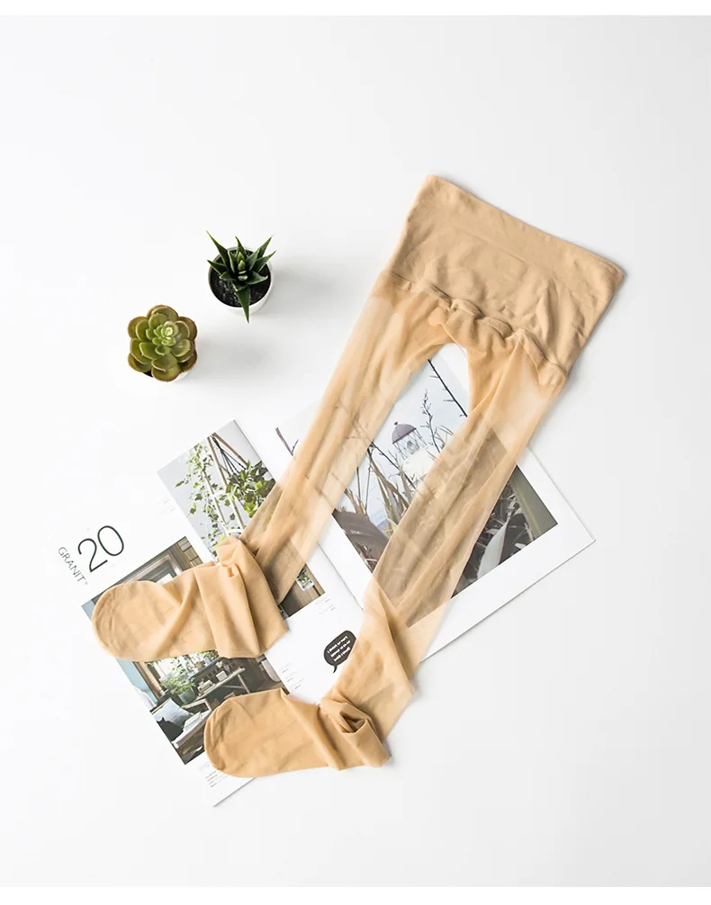 Collants'été pour femmes, taille haute, élastique, lisse, Clubwear ...