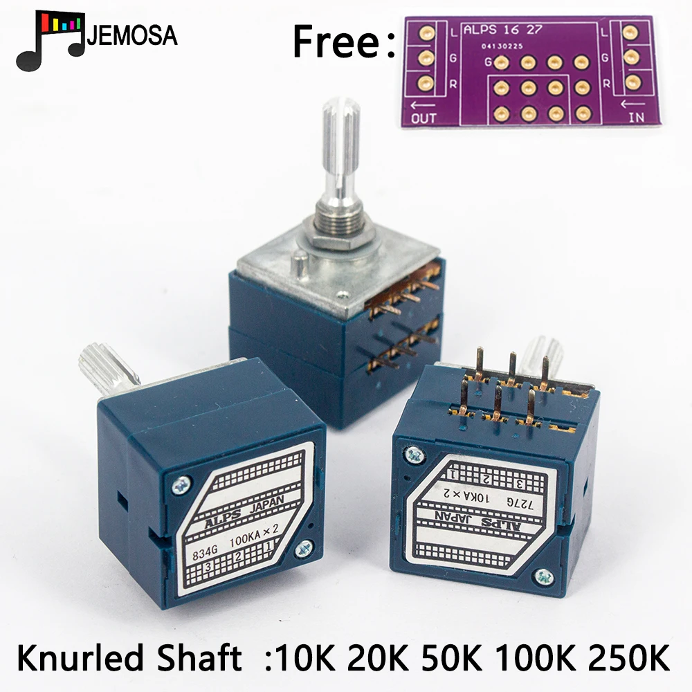 1PC Japan ALPS RK27 Volume LOG Stereo Potentiometer 2-gang Dual 10K/20K ...
