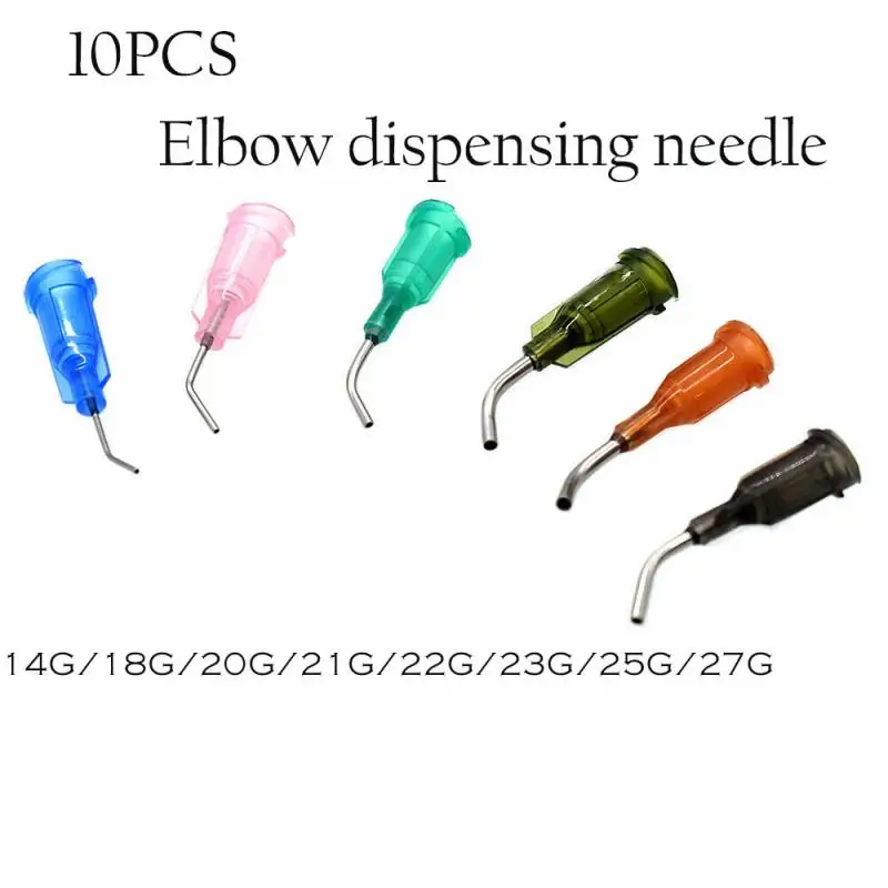 10pcs 1" stainless steel 45-degree elbow dispensing needles with blunt ...