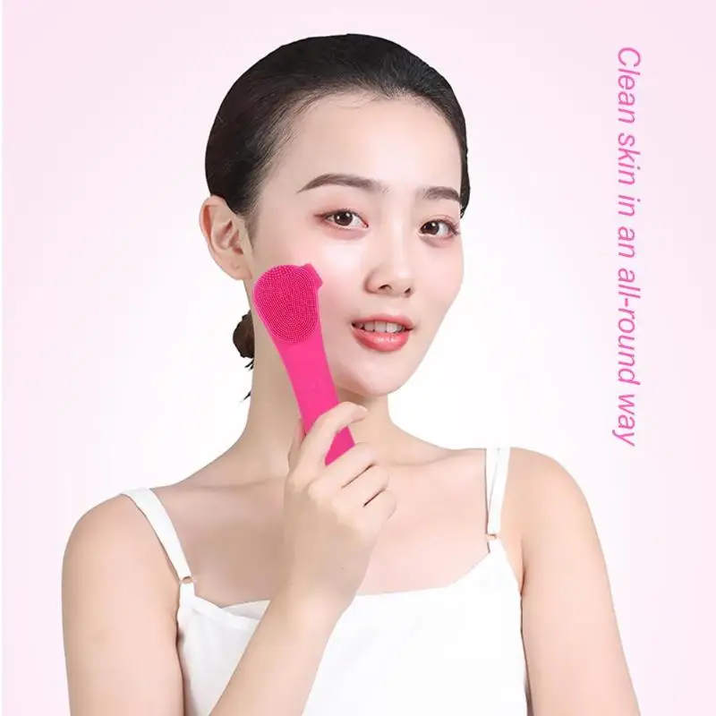 Электрический силиконовый щетка для чистки лица перезаряжаемый звуковой ...