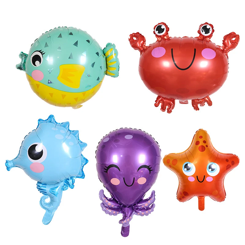 2pc Big Ocean Animals Fish Foil Balloons Octopus Starfish Crab ...