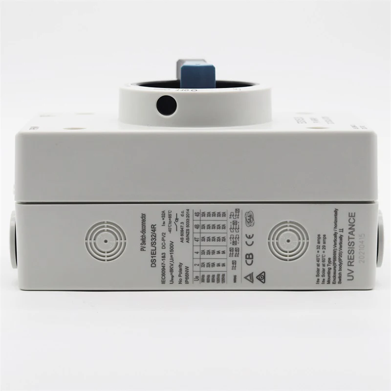Chyt Ds1El-S 4P Pv Dc 1000V 32A Ip66 Vízálló Napenergia-Forgó Fogantyú Izolátor Forgó Kapcsoló ...
