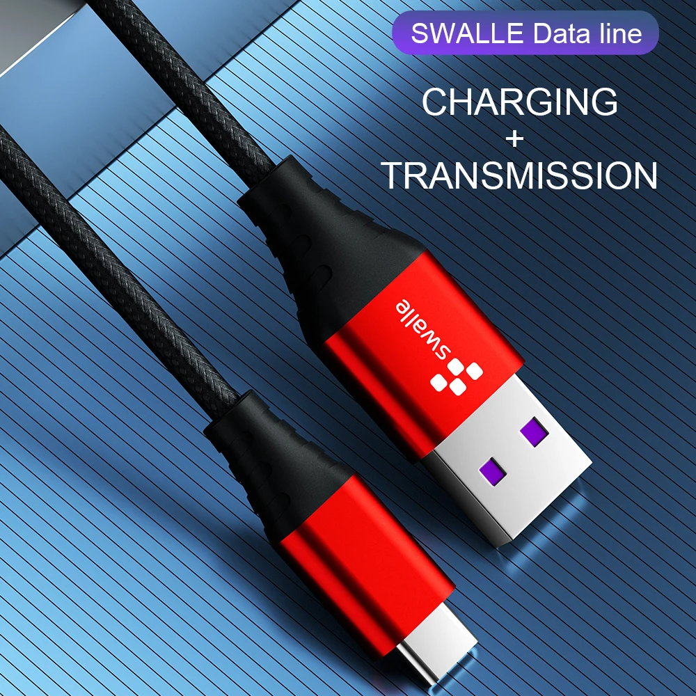 Swalle mi cro USB кабель 3A нейлоновый провод для быстрого заряда для ...