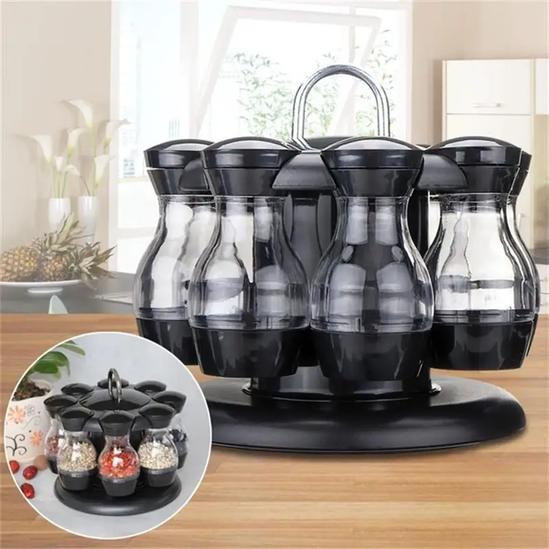 Spice Rack Rotating Salt Pepper | Set Condiment Bottles Spice - 16pcs ...