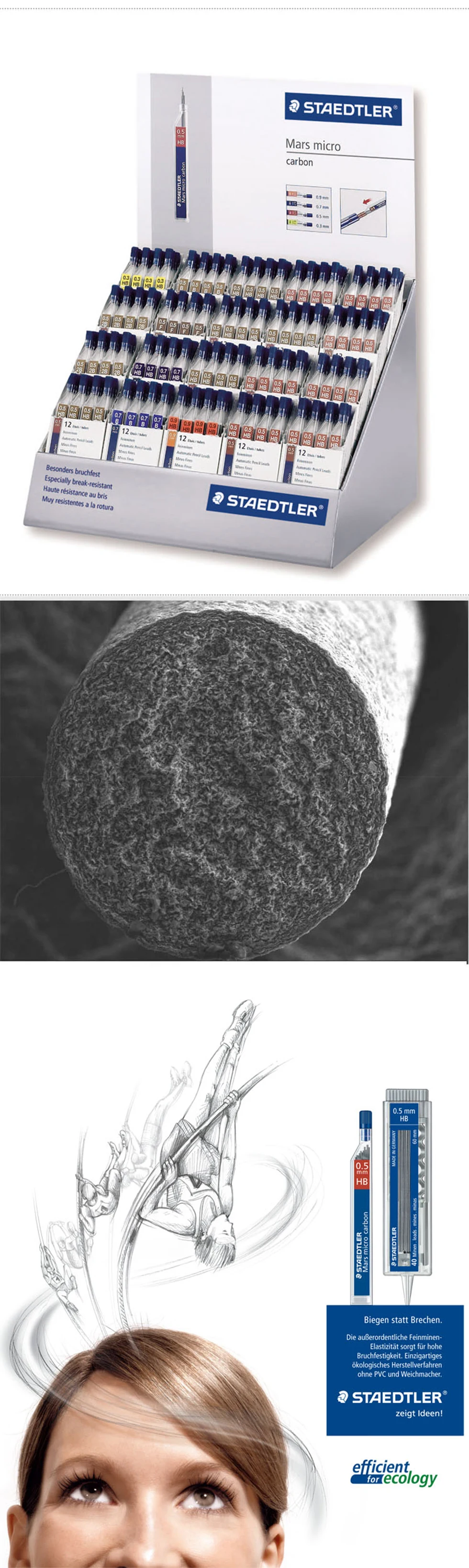 CRAYON GRAPHITE,0.5B STAEDTLER 250--crayon mécanique 250, plomb Super ...