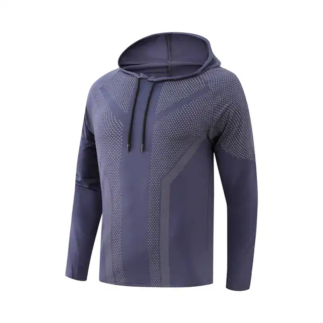 Casual Long Sleeve Men's Breathable Gym Fitness Hooded T Shirt - Men's Fitness Apparel, Men's ...