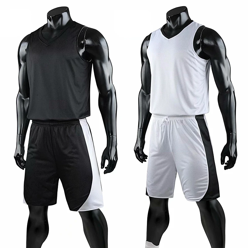 Double Sided Wear Men Basketball Jerseys Sets Sports Tracksuits Clothes ...