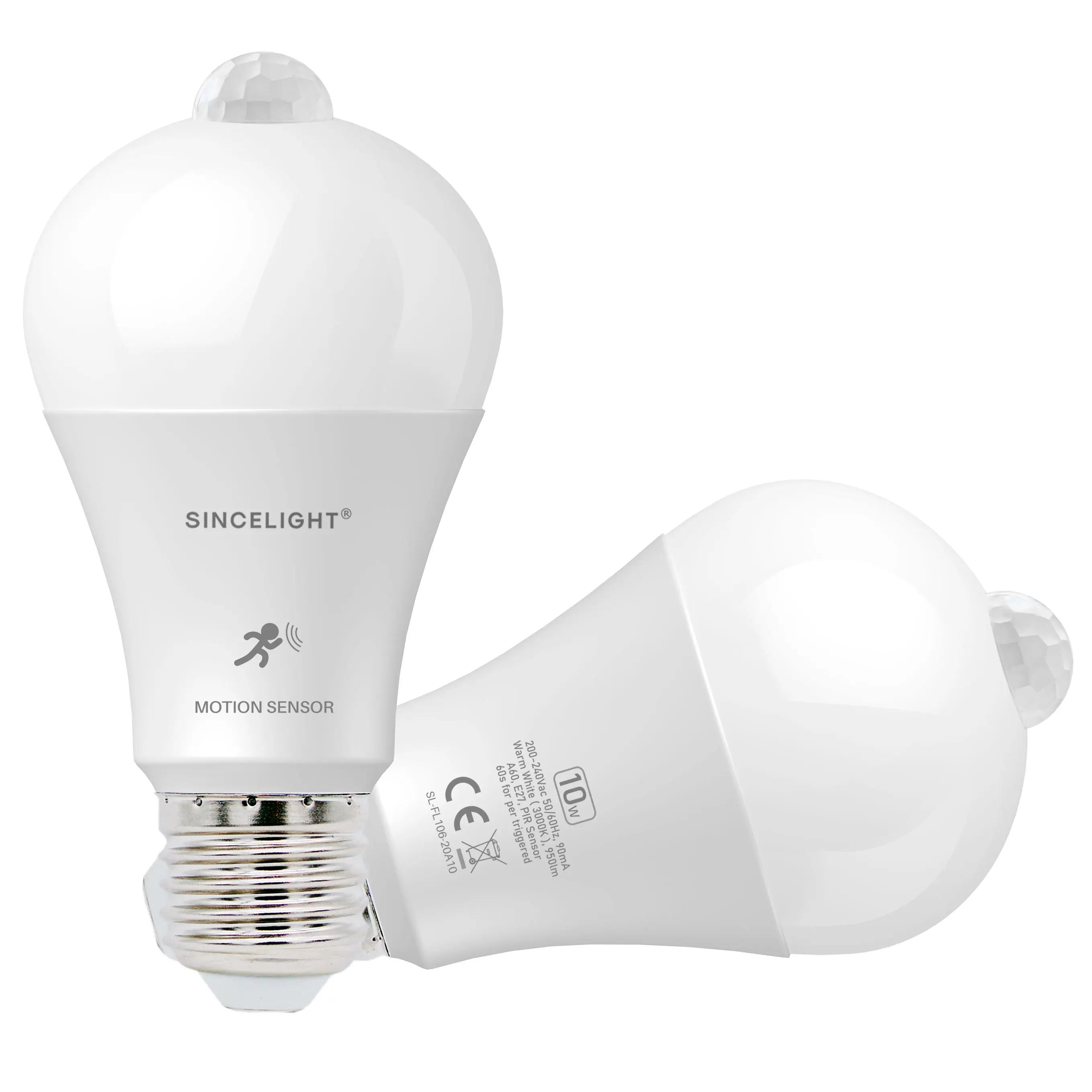 Paquete de 2, bombilla LED de movimiento PIR E27/B22 encendido/apagado ...