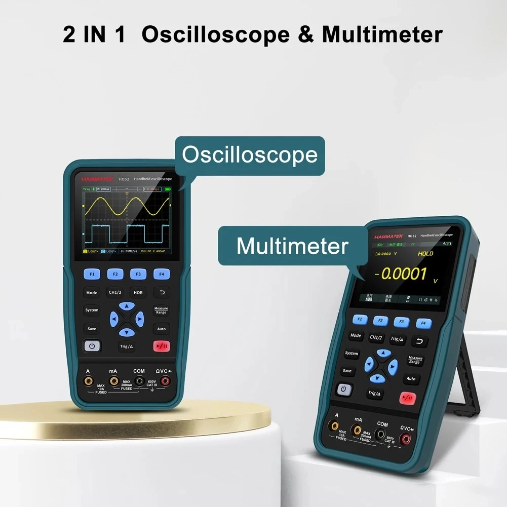 Hanmatek Ho52 2 In 1 Digital Oscilloscope+multimeter Handheld Dual ...