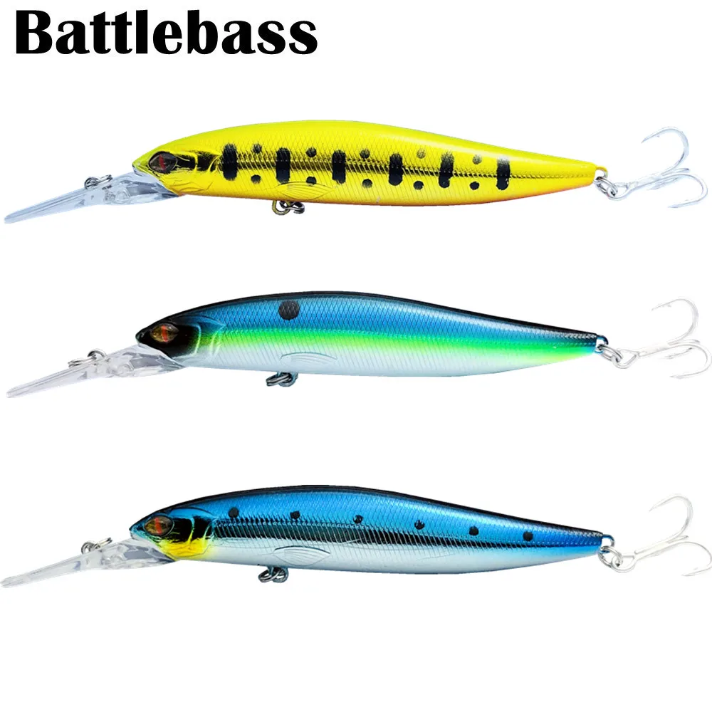 Battlebass New 3PCS 125mm 15g Suspend Wobbler Minnow JERKBAIT ...