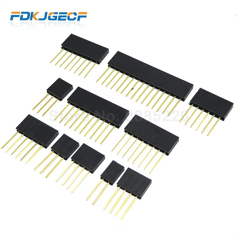 10pcs 2/3/4/6/8/10/15 Pin 2.54 mm Stackable Long Legs Femal Header For ...