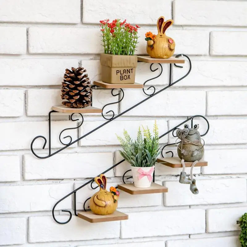Retro Staircase Decorative Frame Wall Decoration Storage Rack Wall ...