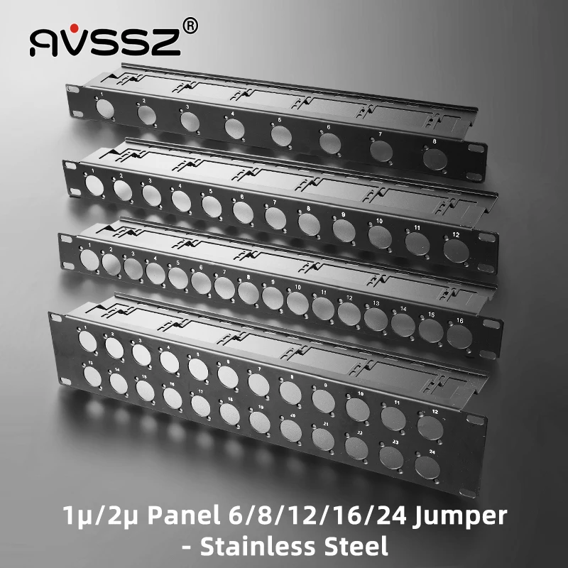 AVSSZ 19in 8 12 16 24 Canais 1U 2U Patch Panel Placa em Branco Gabinete ...