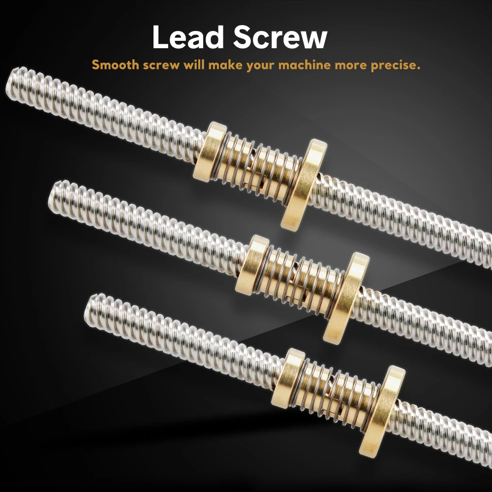 Anti-backlash Nut + 200mm 300mm 400mm 500mm T-type Fuso Trapezoidal T8 ...