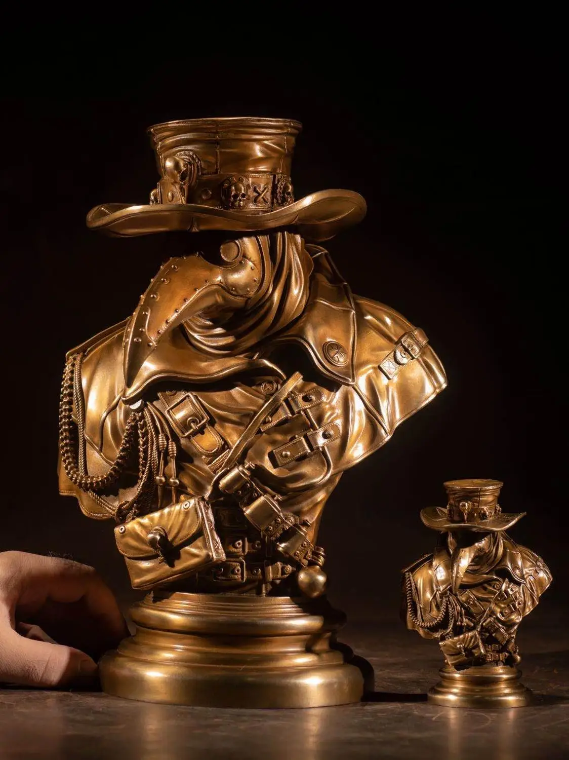 Bronze Plague Doctor Statue Bust Sculpture Collectible Action Figure ...