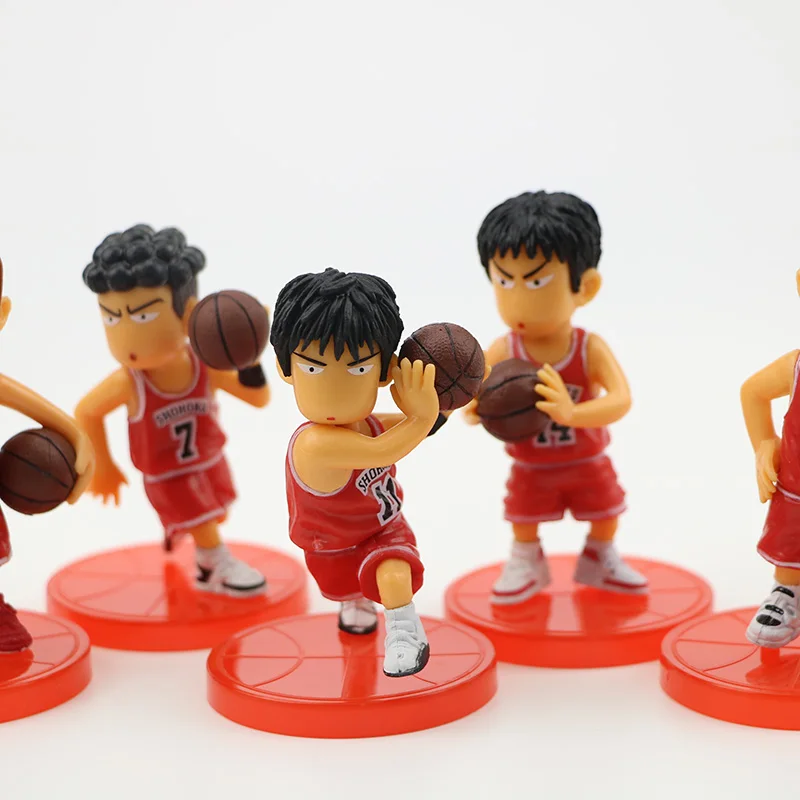 5pcs/set Slam Dunk Shohoku Basketball Player Action Figures Hanamichi ...