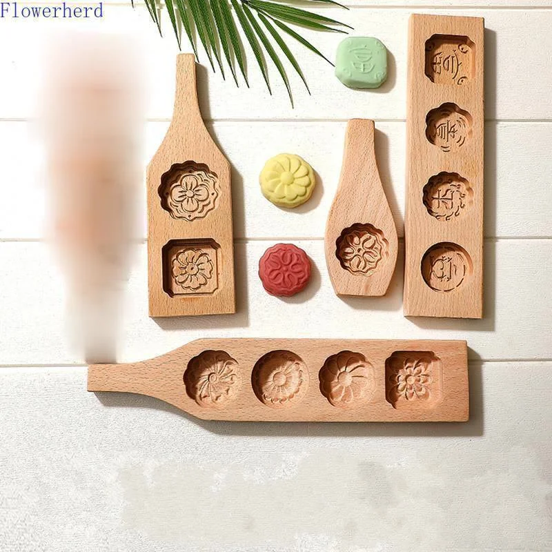 Pastry Mold Wooden Moon Cake Mold Steamed Buns Mung Bean Fondant Mold ...